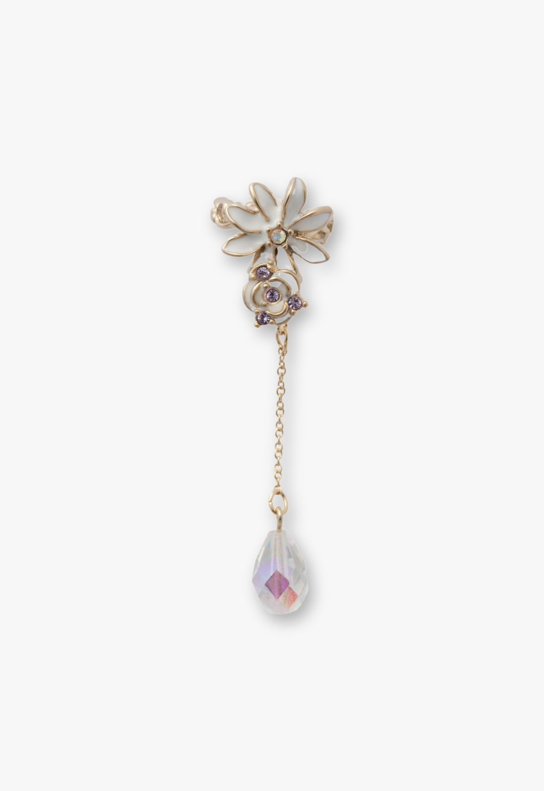 Tiare rose motif ear cuff