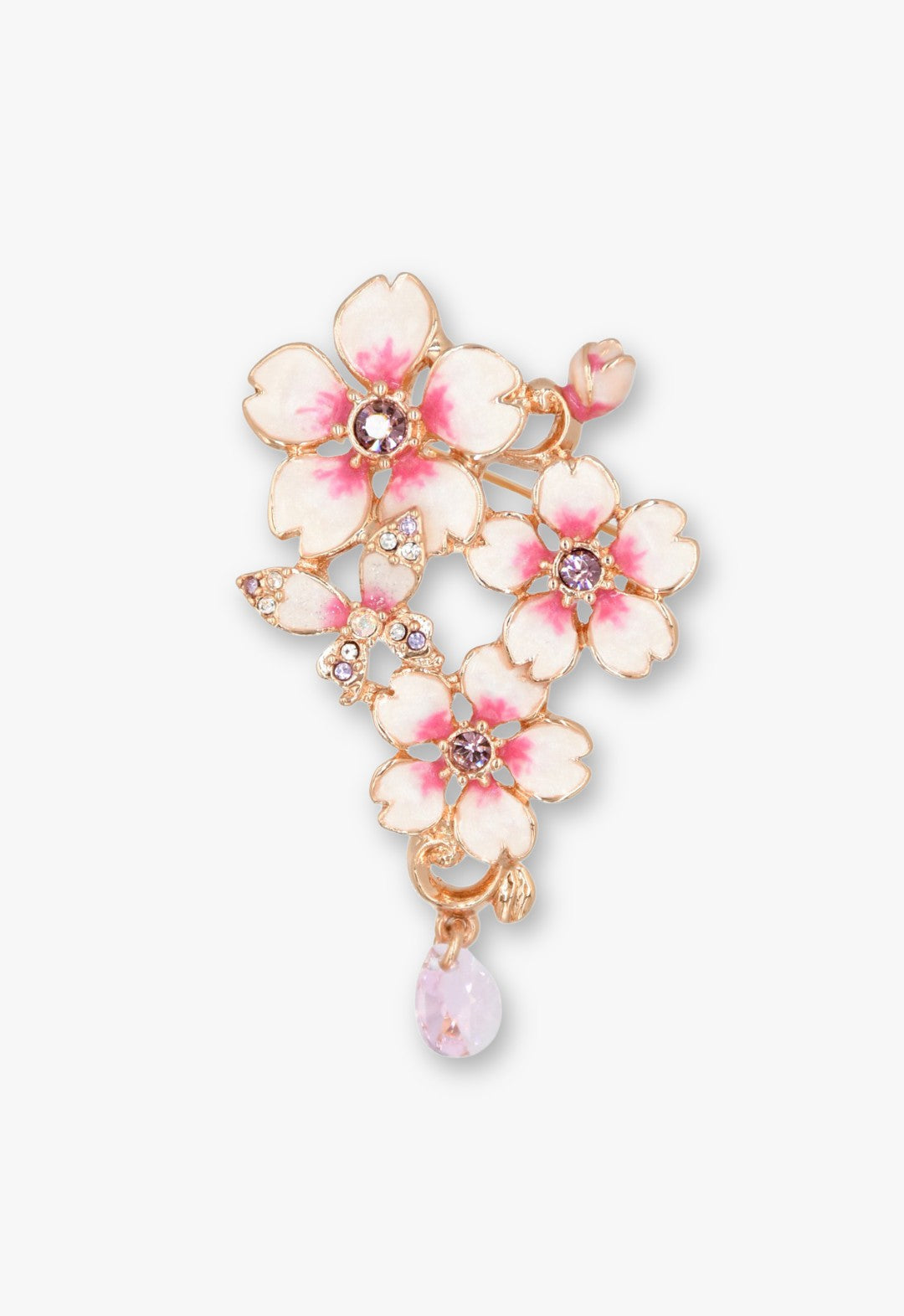 Cherry blossom motif brooch